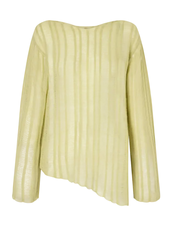 THE ELDER STATESMAN Nimbus Lola Asymmetric Cashmere And Cotton-blend Sweater - Green