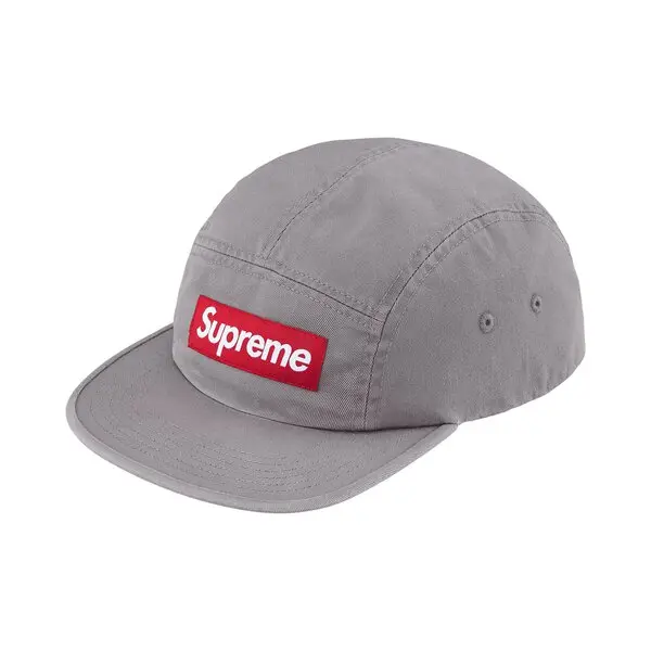 Supreme Washed Chino Twill Camp Cap - Grey