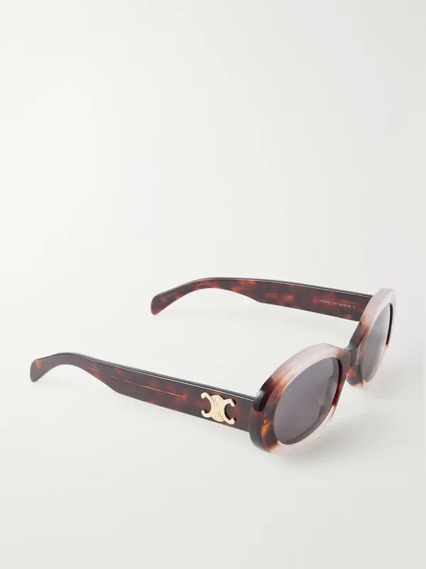 Celine Triomphe Oval Sunglasses - Red