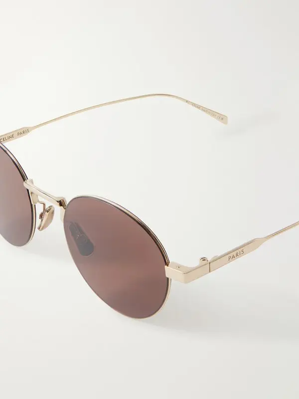Celine Oro Round-frame Sunglasses - Gold