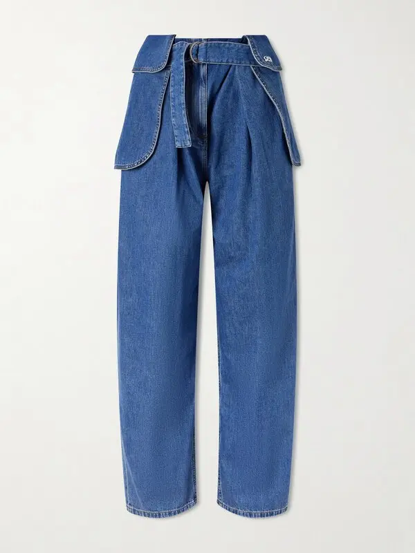 Loewe Belted Pleated Wide-leg Jeans