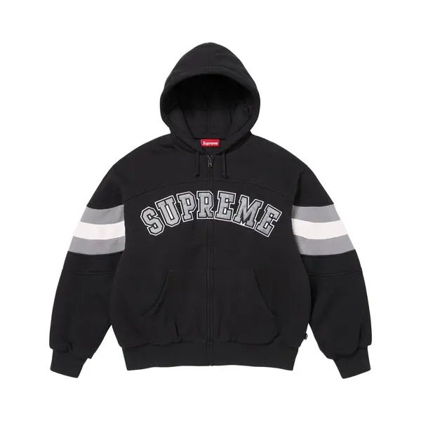 Supreme Filled Zip Up Hooded Sweatshirt - Black