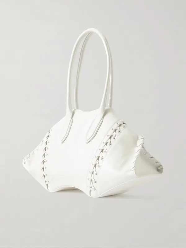 Alexander McQueen Manta Tie-detailed Leather Shoulder Bag