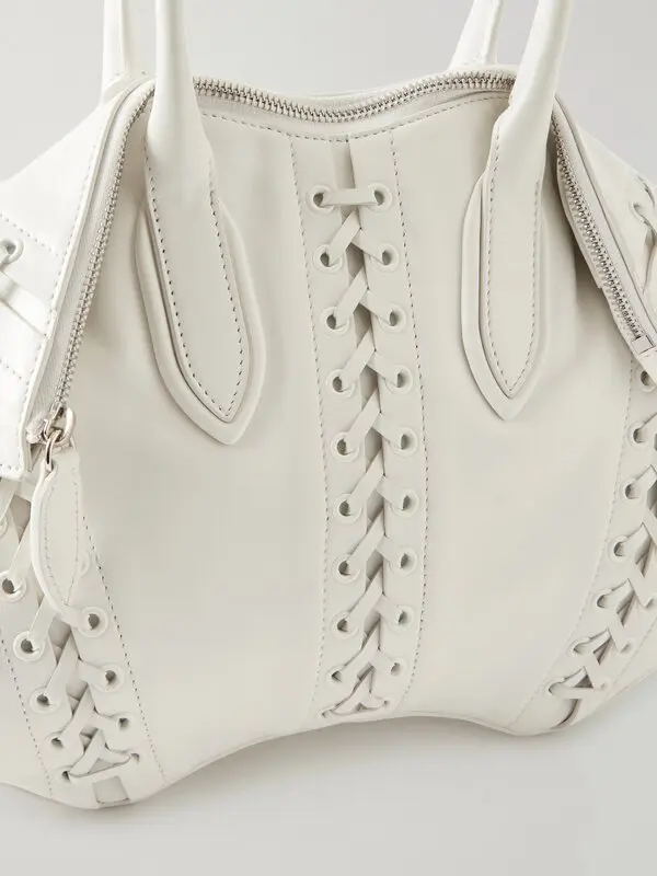 Alexander McQueen Manta Tie-detailed Leather Shoulder Bag