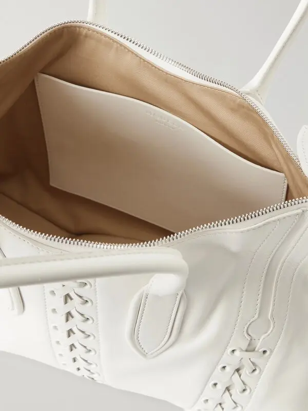 Alexander McQueen Manta Tie-detailed Leather Shoulder Bag