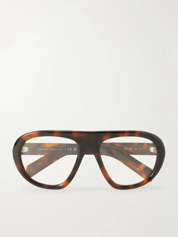 Prada Aviator-style Acetate Optical Glasses - Tortoiseshell