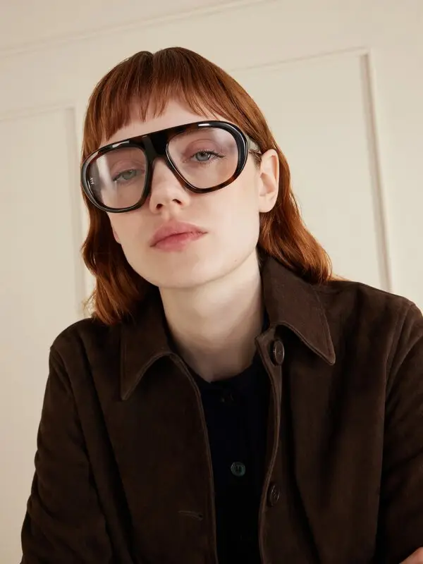 Prada Aviator-style Acetate Optical Glasses - Tortoiseshell