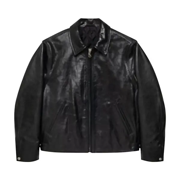 StÜssy Leather Garage Jacket - Black