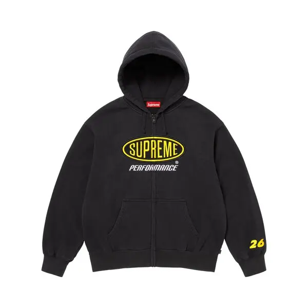 Supreme Performance Zip Up Hooded Sweatshirt - Black
