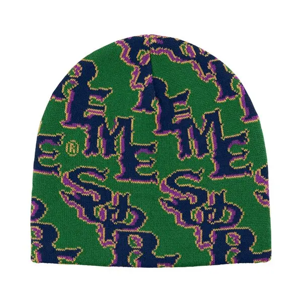 Supreme Slanted Gothic Outline Beanie - Green