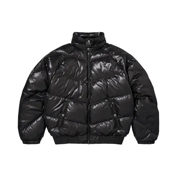 Supreme X Schott Glossy Puffer Jacket - Black