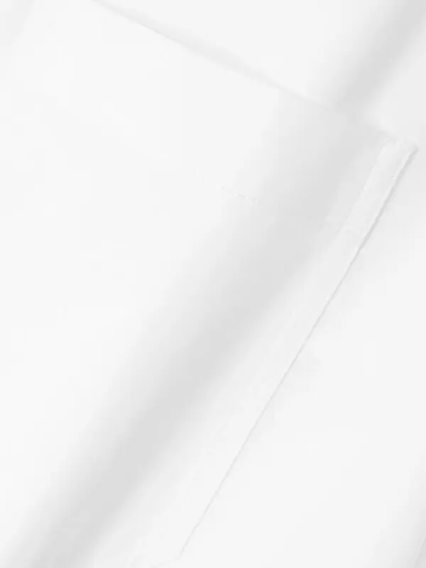 Sportmax Cropped Pleated Cotton-blend Shirt - White