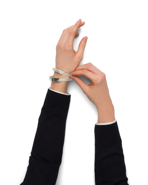 Prada Saffiano Leather Bracelet - Neutral