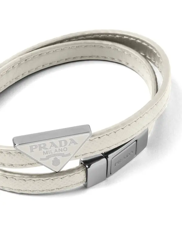 Prada Saffiano Leather Bracelet - Neutral