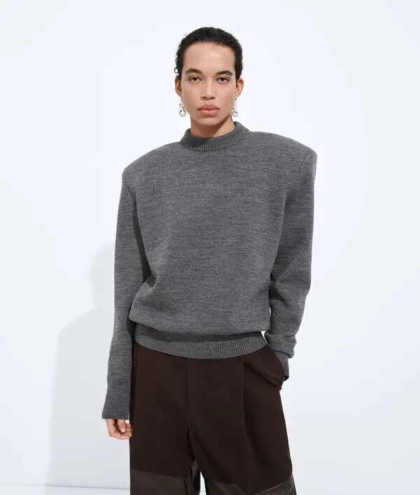 Bottega Veneta Wool Tailored Sweater - Medium Gray