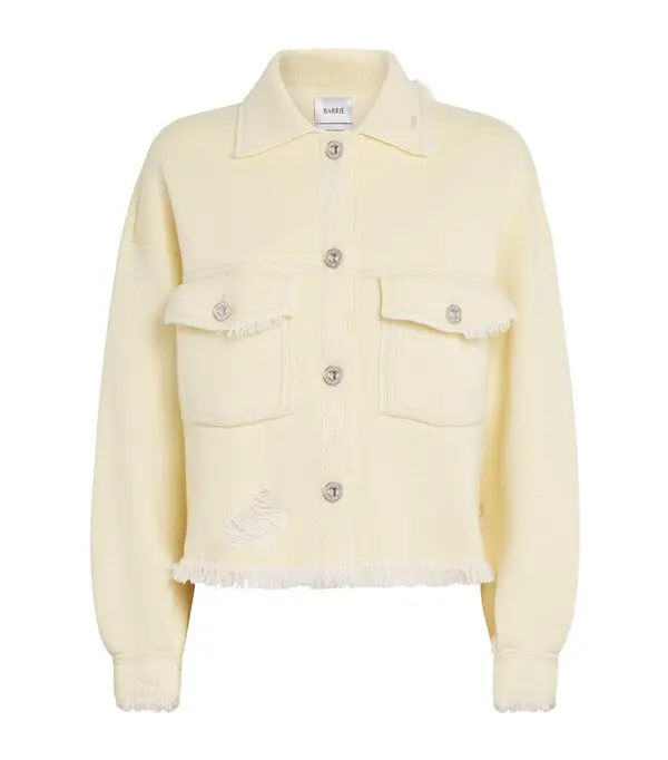 BARRIE Cashmere-cotton Denim Jacket - Yellow