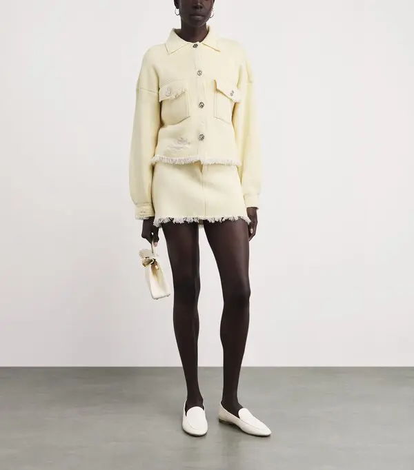 BARRIE Cashmere-cotton Denim Jacket - Yellow