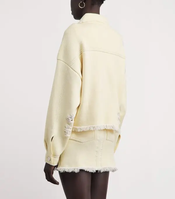 BARRIE Cashmere-cotton Denim Jacket - Yellow