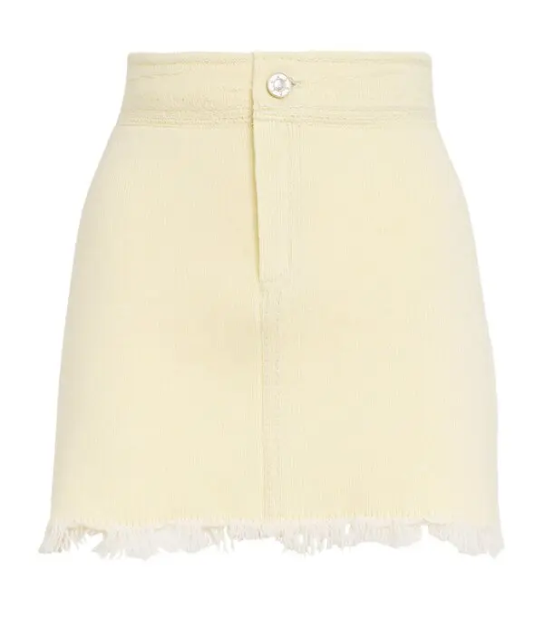BARRIE Cashmere And Cotton Denim Mini Skirt - Yellow
