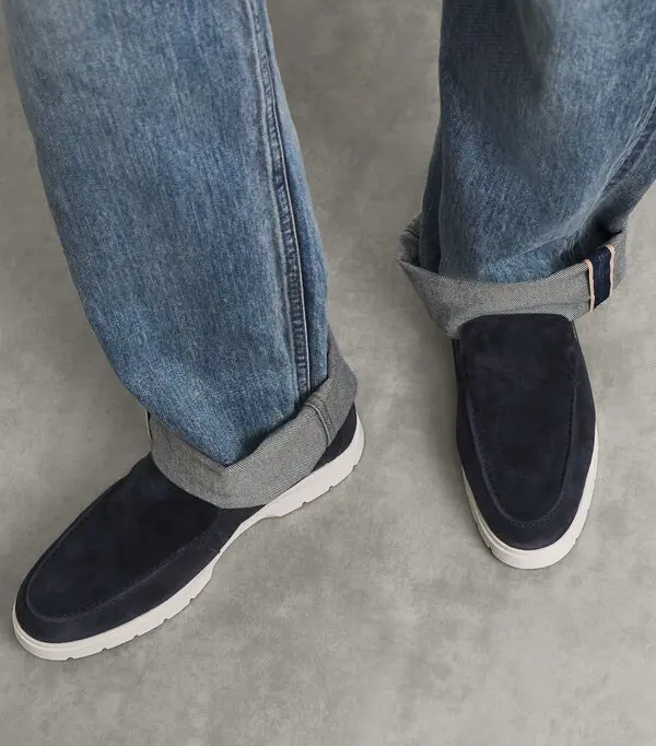 Barbour Suede Carty Loafers - Navy