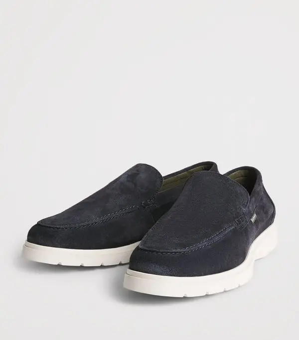 Barbour Suede Carty Loafers - Navy