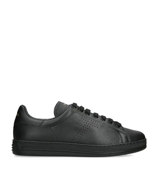 TOM FORD Leather Warwick Sneakers - Black