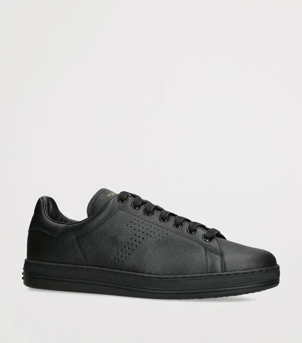 TOM FORD Leather Warwick Sneakers - Black