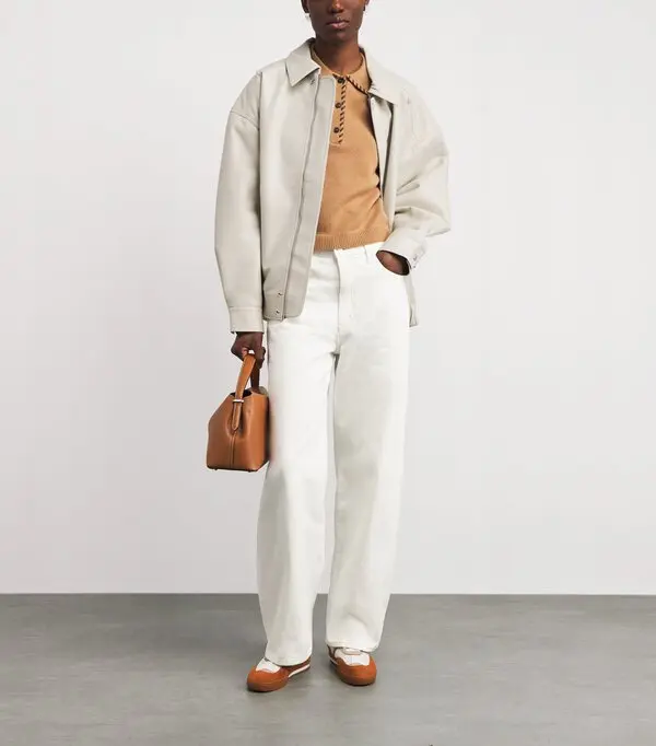 FRAME Bow Barrel Leg Jeans - Ivory