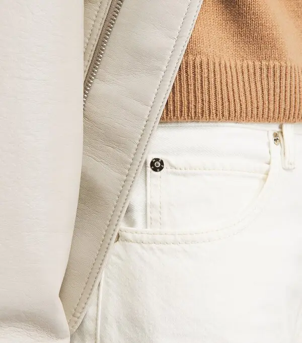 FRAME Bow Barrel Leg Jeans - Ivory