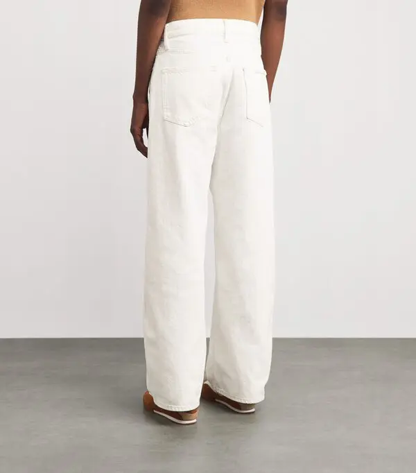FRAME Bow Barrel Leg Jeans - Ivory