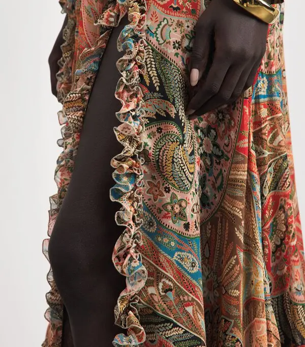 Etro Printed Maxi Silk Skirt - Red
