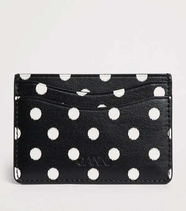 GANNI Polka-dot Card Holder - Black