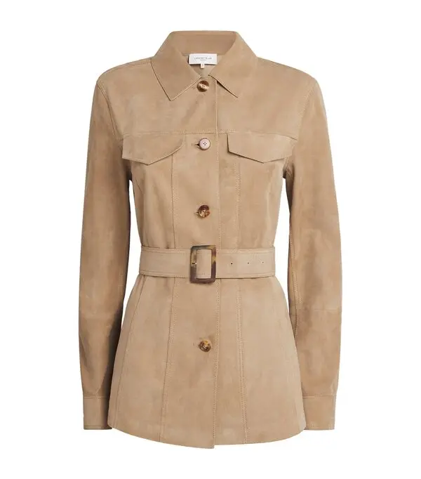 Lafayette 148 New York Suede Belted Jacket