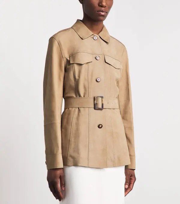 Lafayette 148 New York Suede Belted Jacket