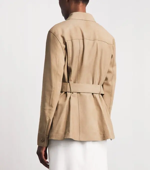 Lafayette 148 New York Suede Belted Jacket