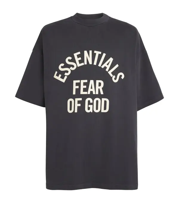 Fear Of God Oversized Logo Campus T-shirt - Black