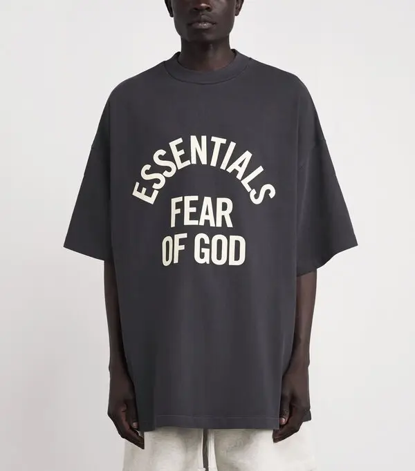 Fear Of God Oversized Logo Campus T-shirt - Black