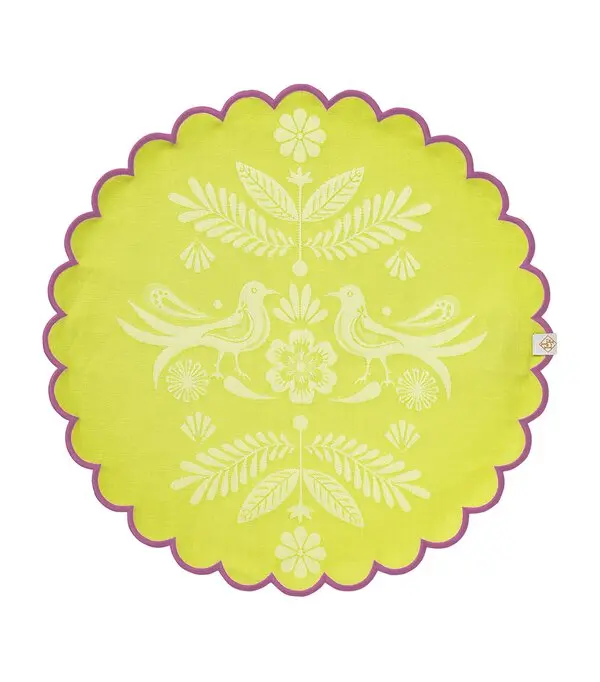 LE JACQUARD FRANÇAIS Cotton Alegria Round Placemat - Green