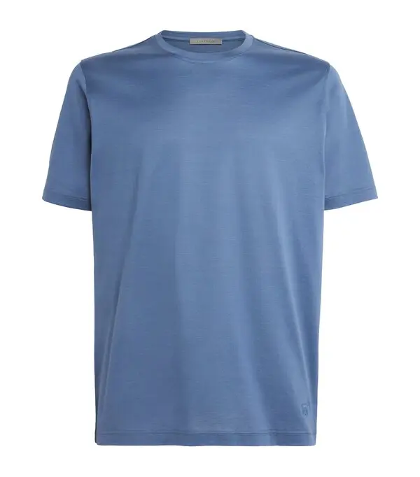 Corneliani Cotton Crew-neck T-shirt - Navy
