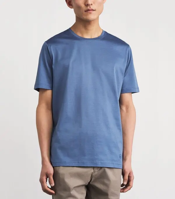 Corneliani Cotton Crew-neck T-shirt - Navy