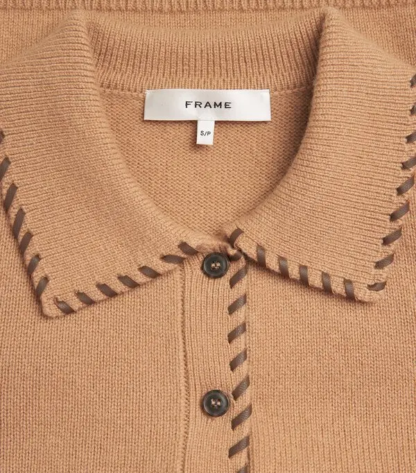 FRAME Wool-cashmere Polo Sweater - Brown