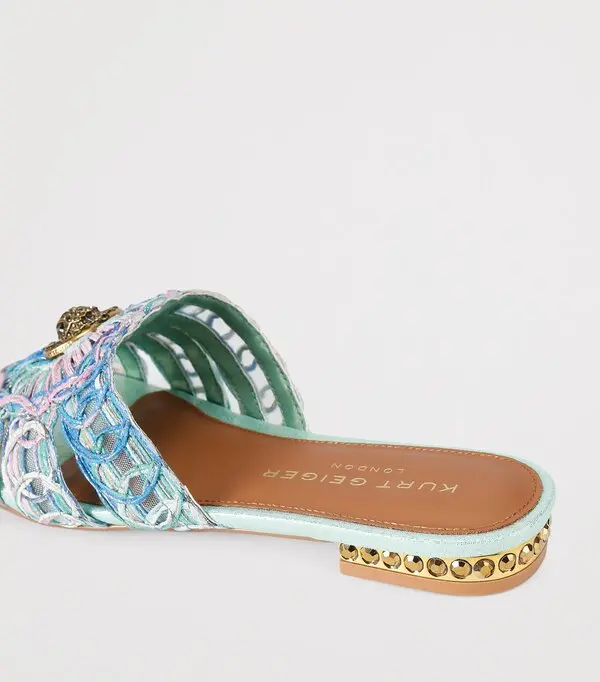 Kurt Geiger Woven Chelsea Flat Sandals - Blue