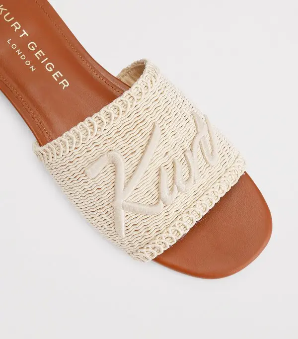 Kurt Geiger Woven Logo Sandals - Beige