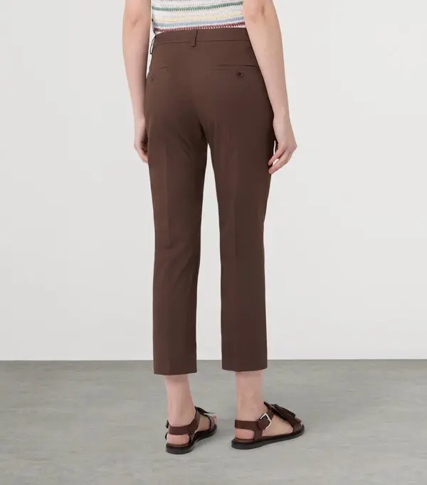 Max Mara Cotton-blend Cropped Trousers