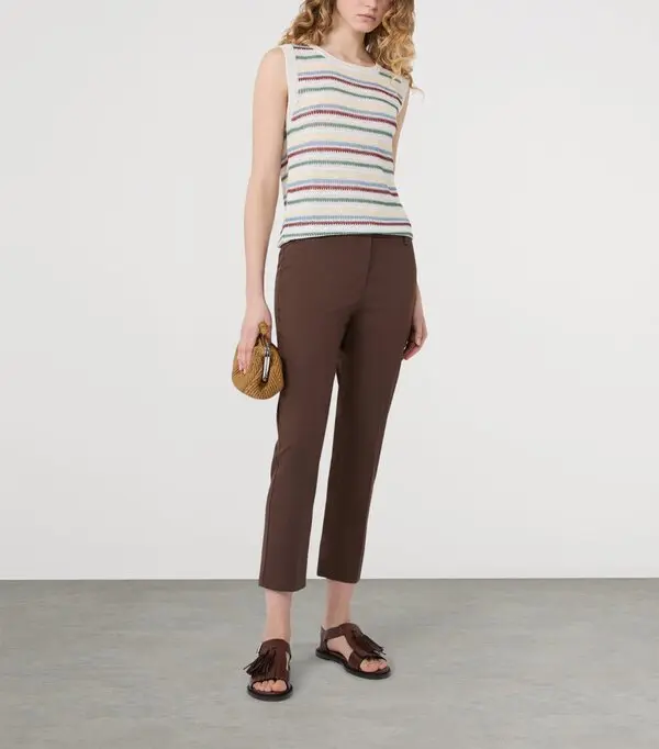 Max Mara Cotton-blend Cropped Trousers