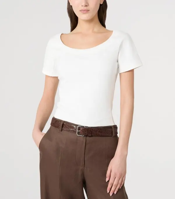 Max Mara Cotton Fitted T-shirt - White