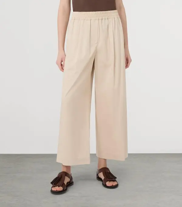 Max Mara Cotton Cropped Wide-leg Trousers