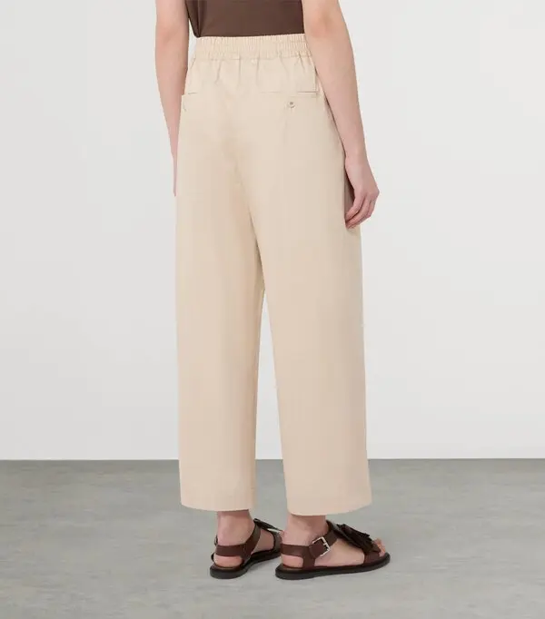 Max Mara Cotton Cropped Wide-leg Trousers