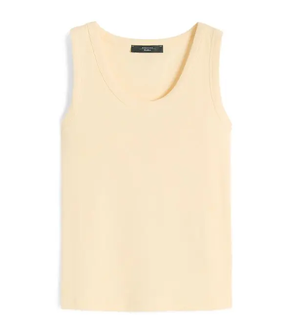 Max Mara Stretch-cotton Ribbed Tank Top - Yellow