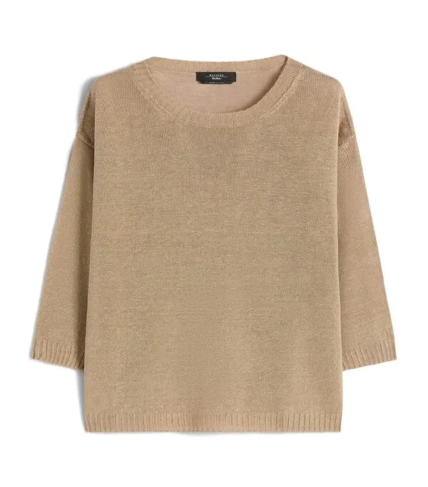 Max Mara Linen Cropped-sleeve Sweater